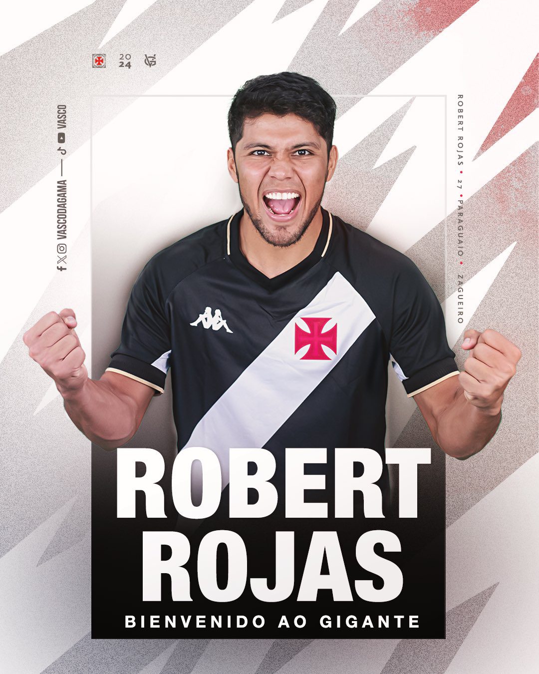 Vasco anuncia a contratação do zagueiro paraguaio Robert Rojas - ES HOJE
